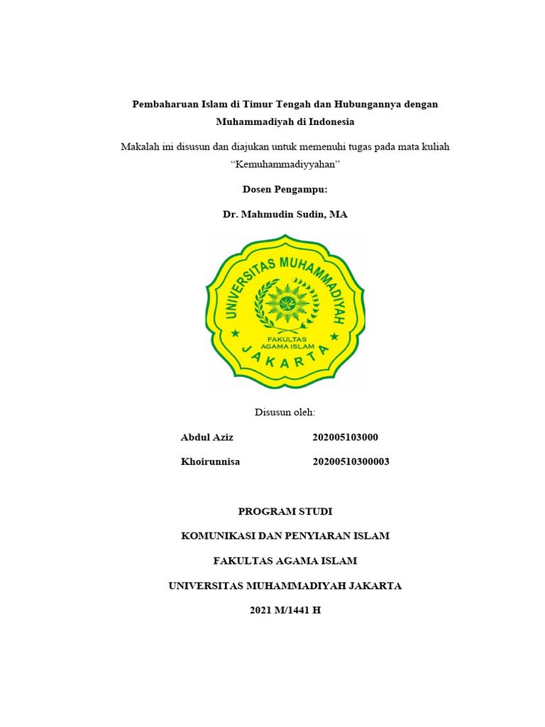 Pembaharuan Islam: Timur Tengah & Indonesia | PDF