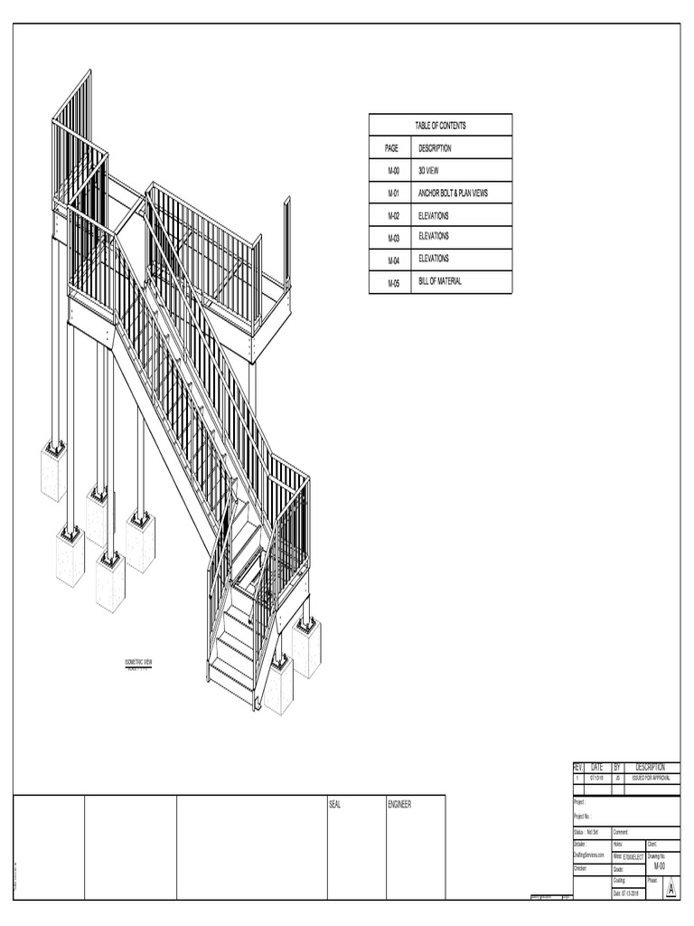 Steel Pan Stair Shop Drawing