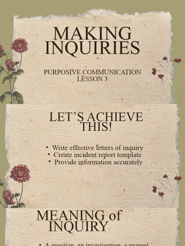 Making Inquiries | PDF | Paragraph | Communication