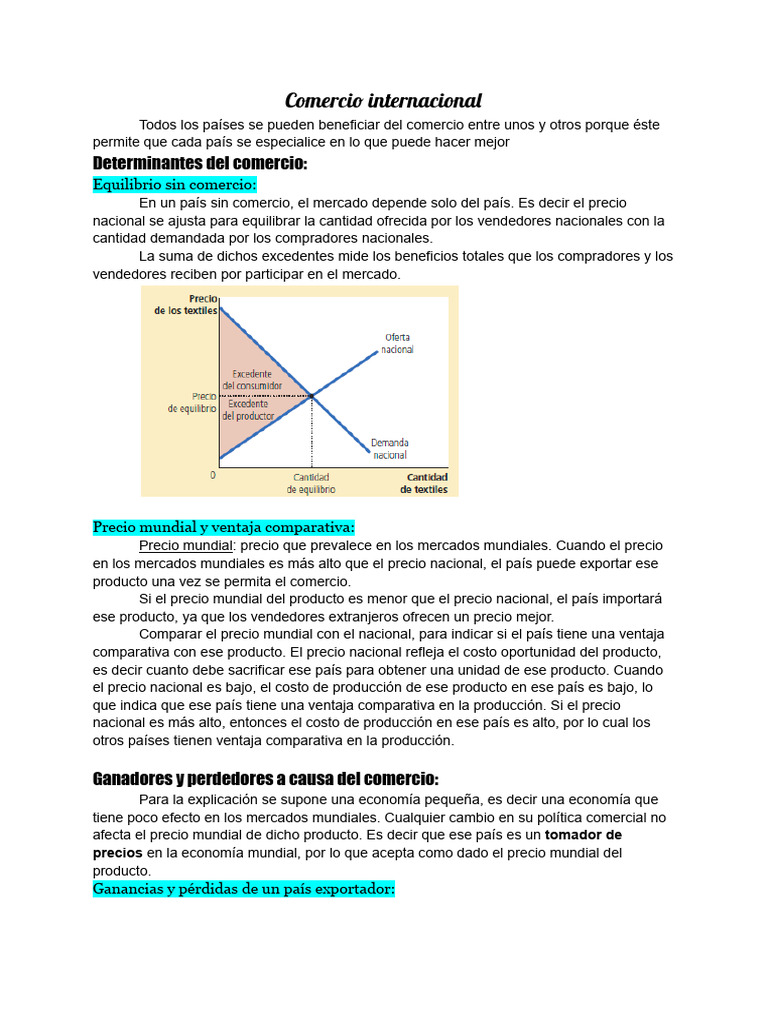 Comercio Internacional: Beneficios y Efectos | PDF | Precios | Mercado (economía)