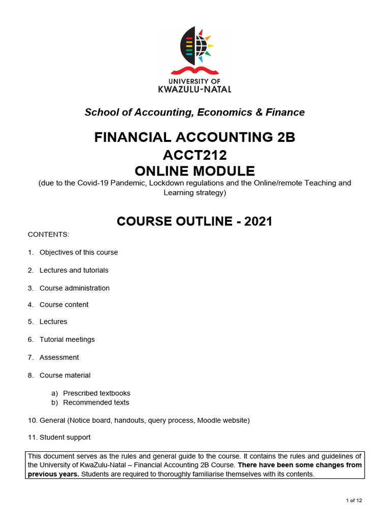 Financial Accounting 2B Course Guide | PDF | International Financial ...