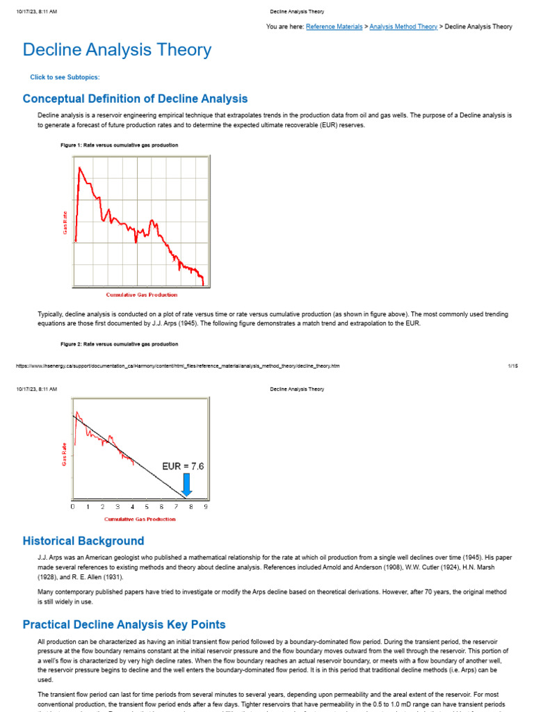 Decline Analysis Theory | PDF | Exponential Function | Equations
