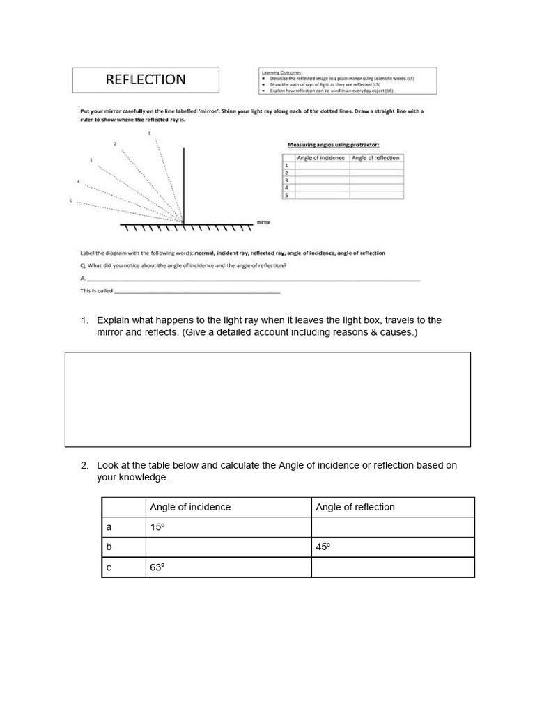 Ray Diagrams Worksheet | PDF