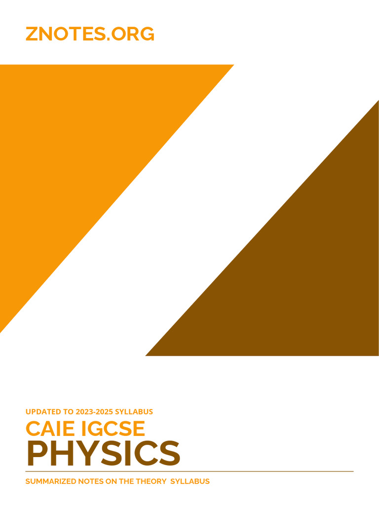 IGCSE Physics 0625 Summary Notes | PDF | Electric Current | Voltage