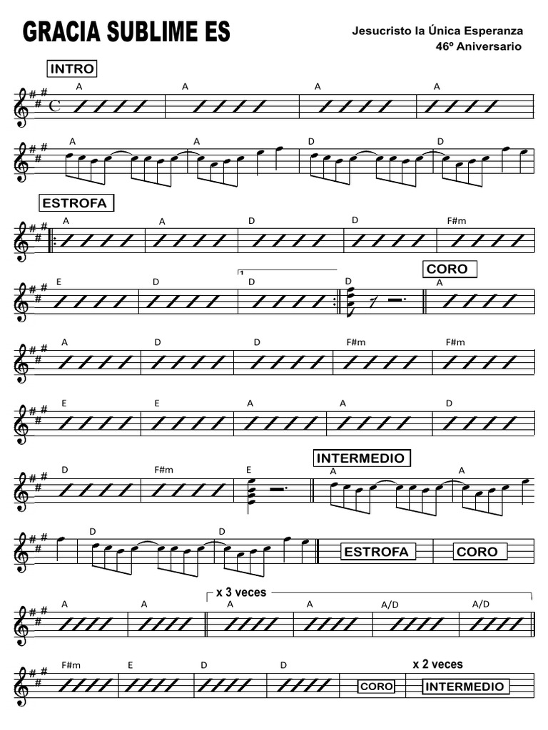 Canción: Gracia Sublime Es | PDF