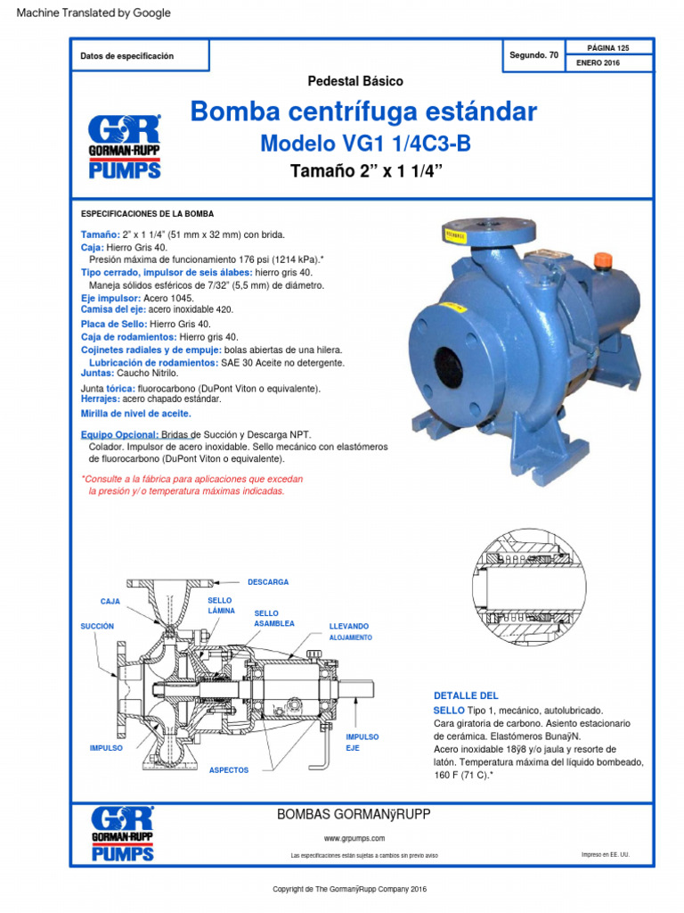 catalogo bomba Gorman Rupp(español) | PDF | Ingeniería mecánica ...