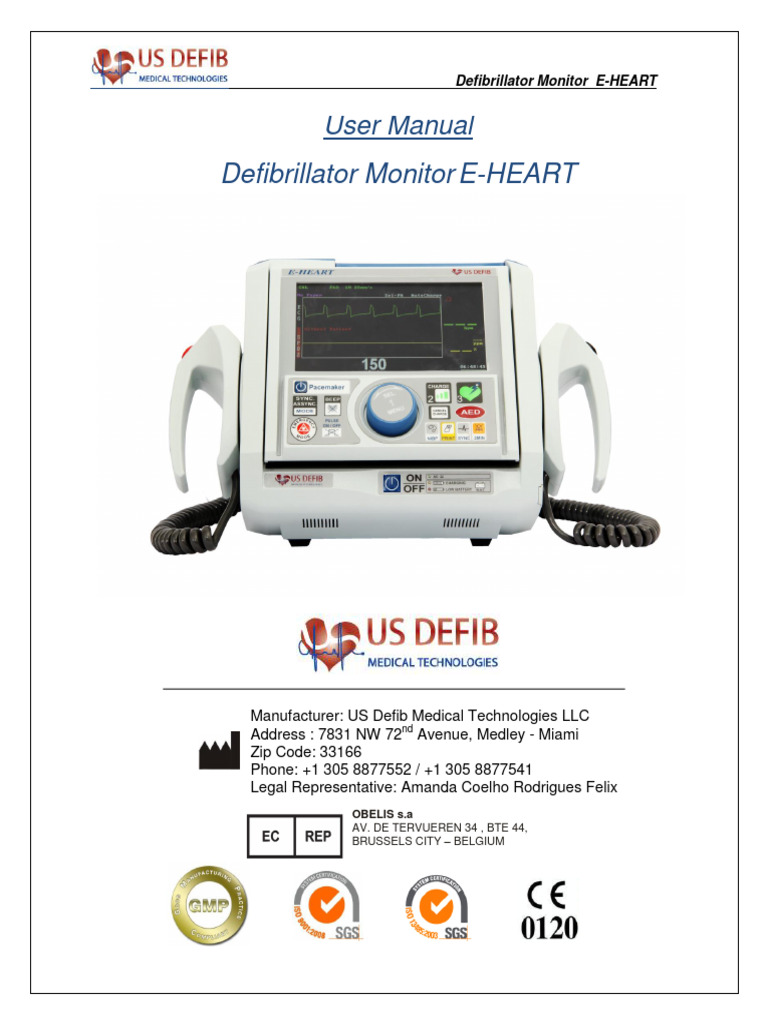 E-HEART Biphasic Defibrillator Manual | PDF | Electrocardiography ...
