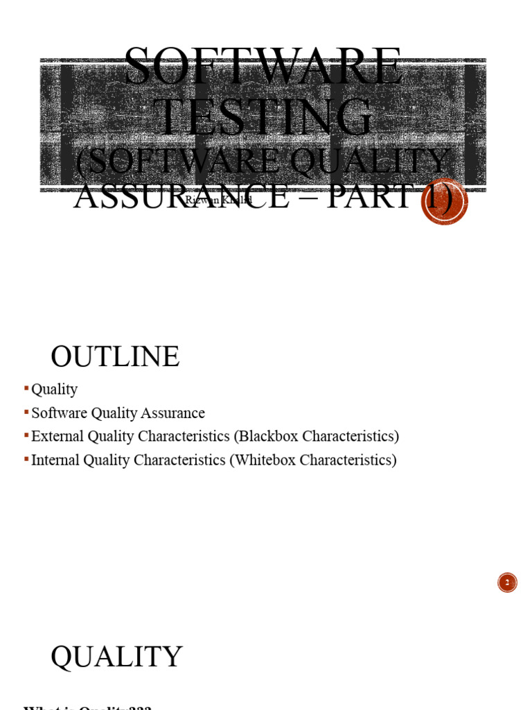 Software Quality Assurance Guide | PDF | Software Quality | Quality ...