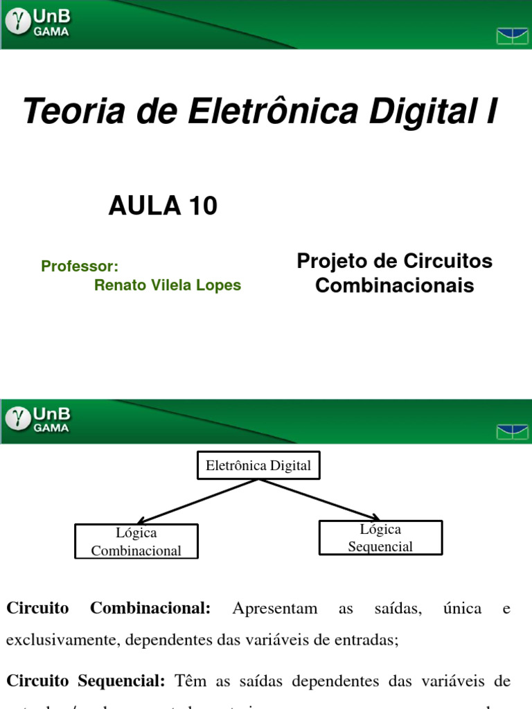Projeto Circuitos Combinacionais | PDF | Eletrônicos digitais | Rede elétrica