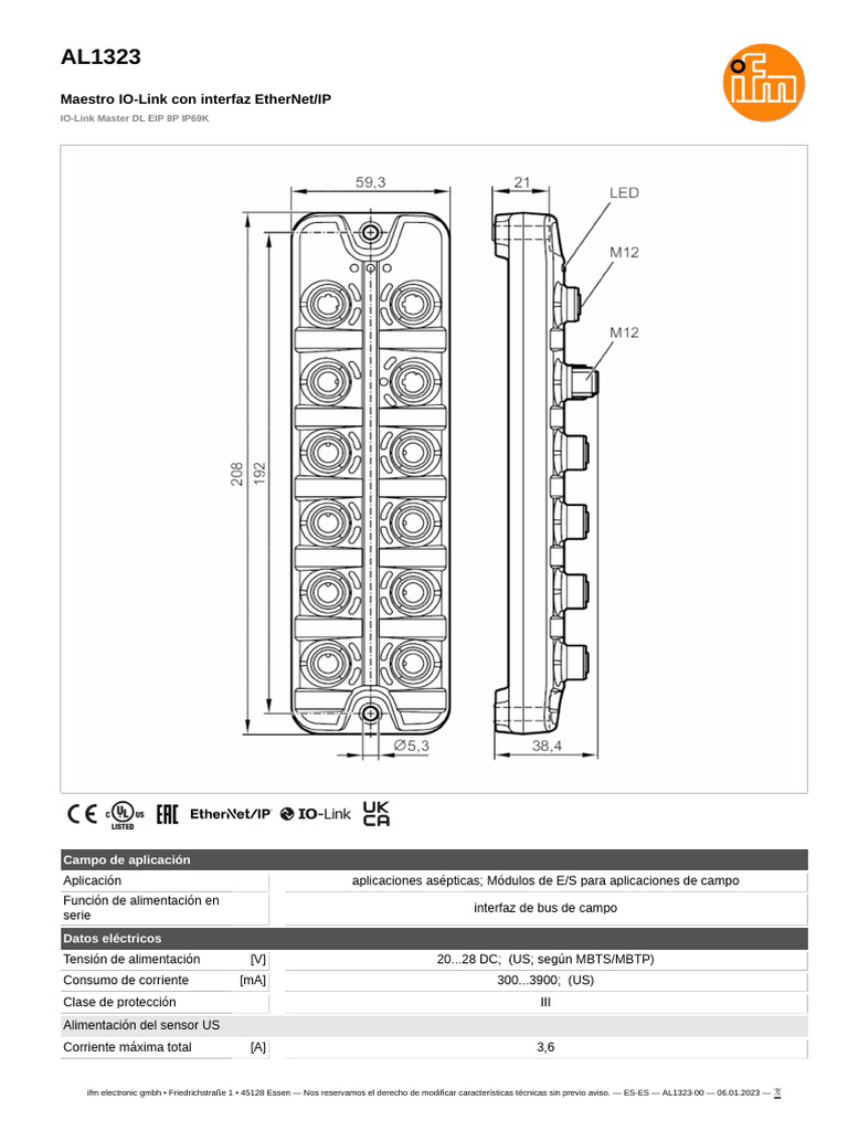 Maestro IO-Link AL1323 EtherNet/IP | PDF | Dirección IP | Controlador ...