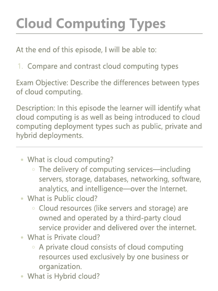 Microsoft Az900!1!4 1 Cloud Models | PDF