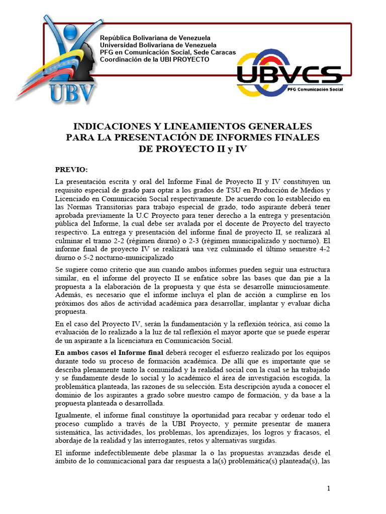 Informe Final de Proyecto UBV | PDF | Cognición