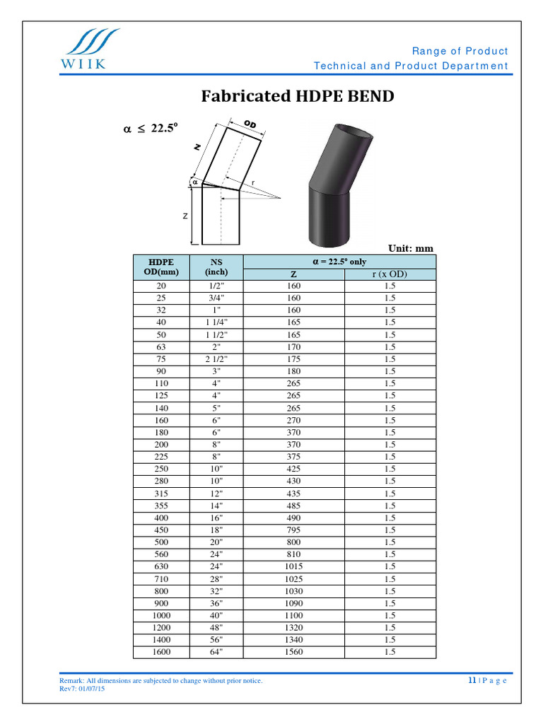 Fabricated HDPE Bend Specifications | PDF
