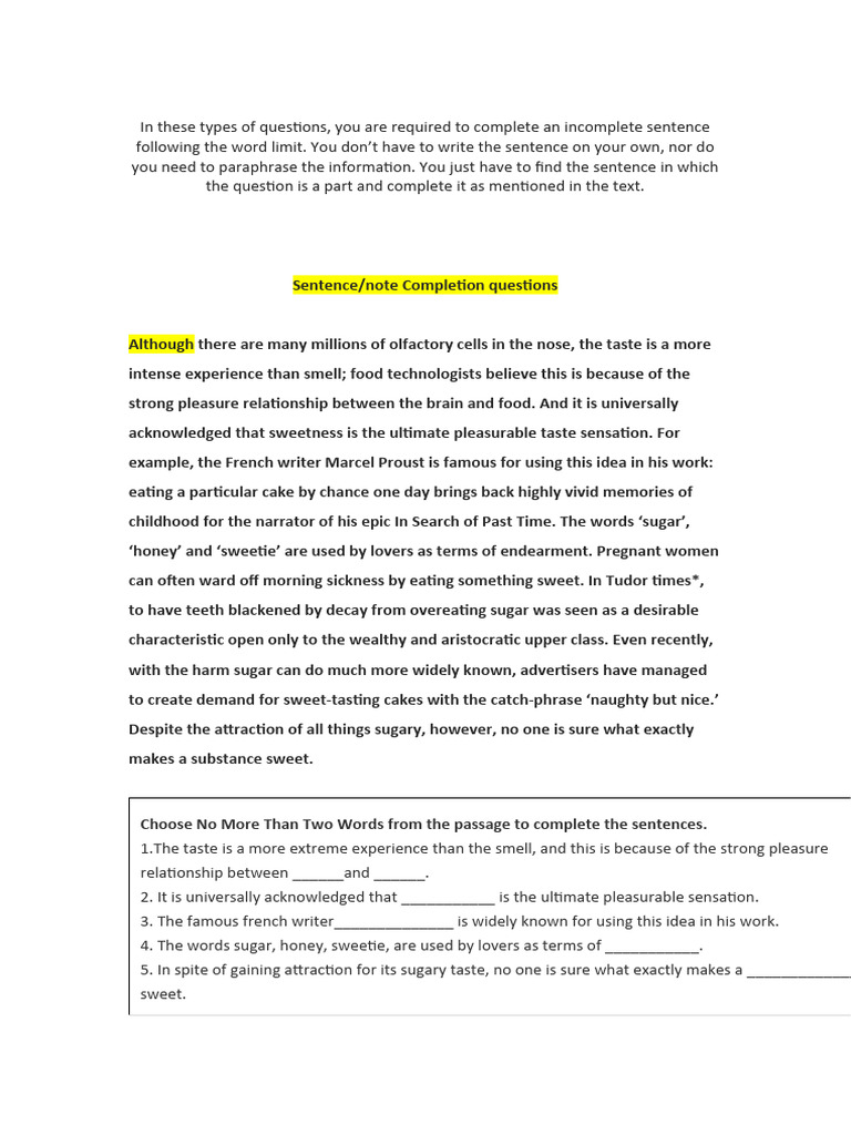 SOAL READING 2.note Completion | PDF | Sleep