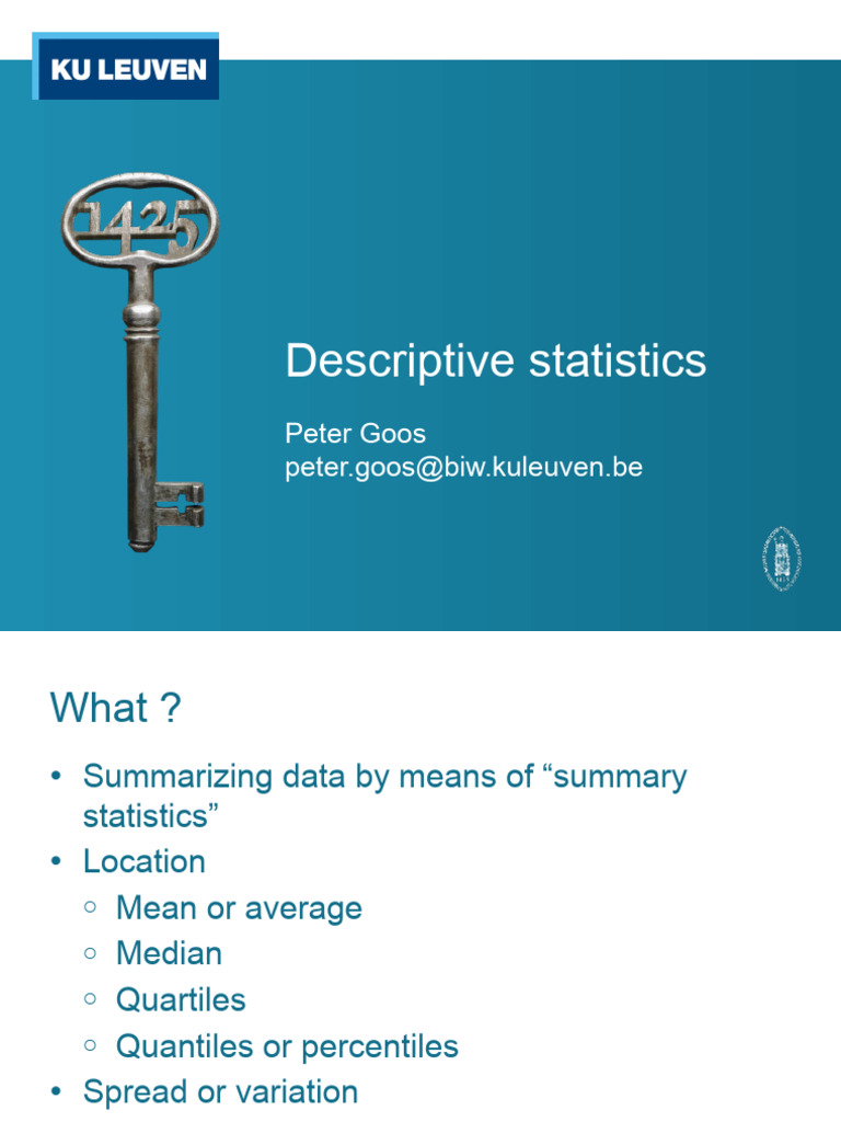 02 Descriptive Statistics | PDF | Quartile | Mean