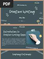 CREATIVE WRITING LESSON 1 (Week 1) | PDF | Writers | Creative Writing
