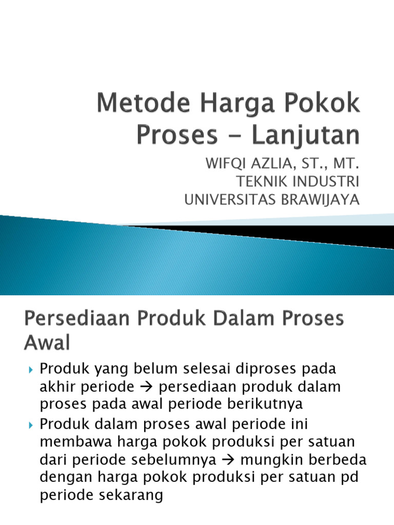 P6-Process Costing Lanjutan | PDF