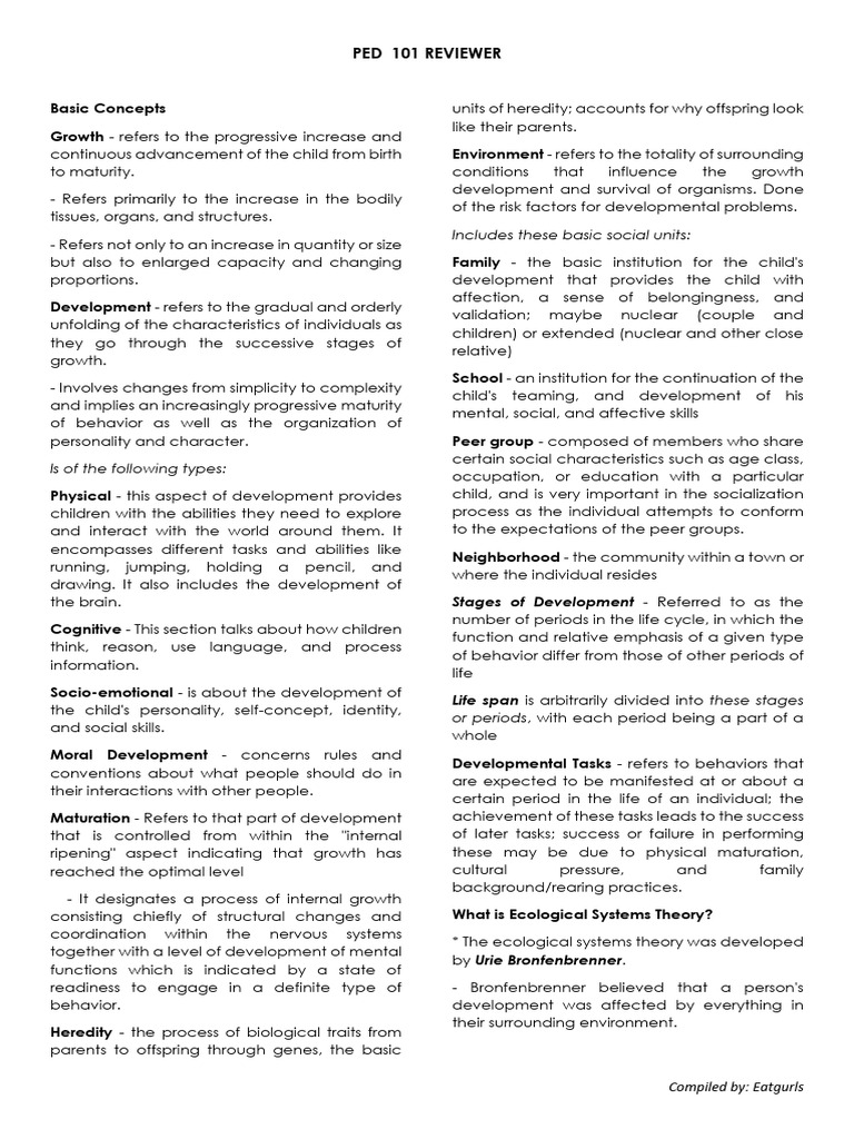 Ped 101 Reviewer | PDF | Id | Unconscious Mind