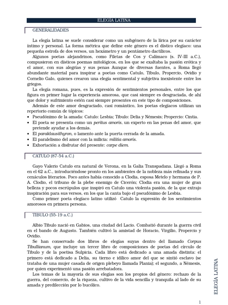 Elegía Latina | PDF