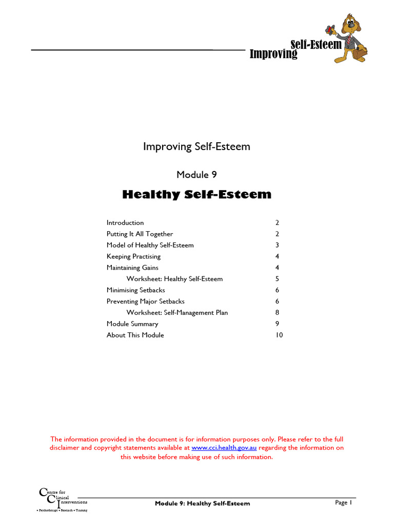 Improving Self-Esteem - 09 - Healthy Self-Esteem | Download Free PDF ...