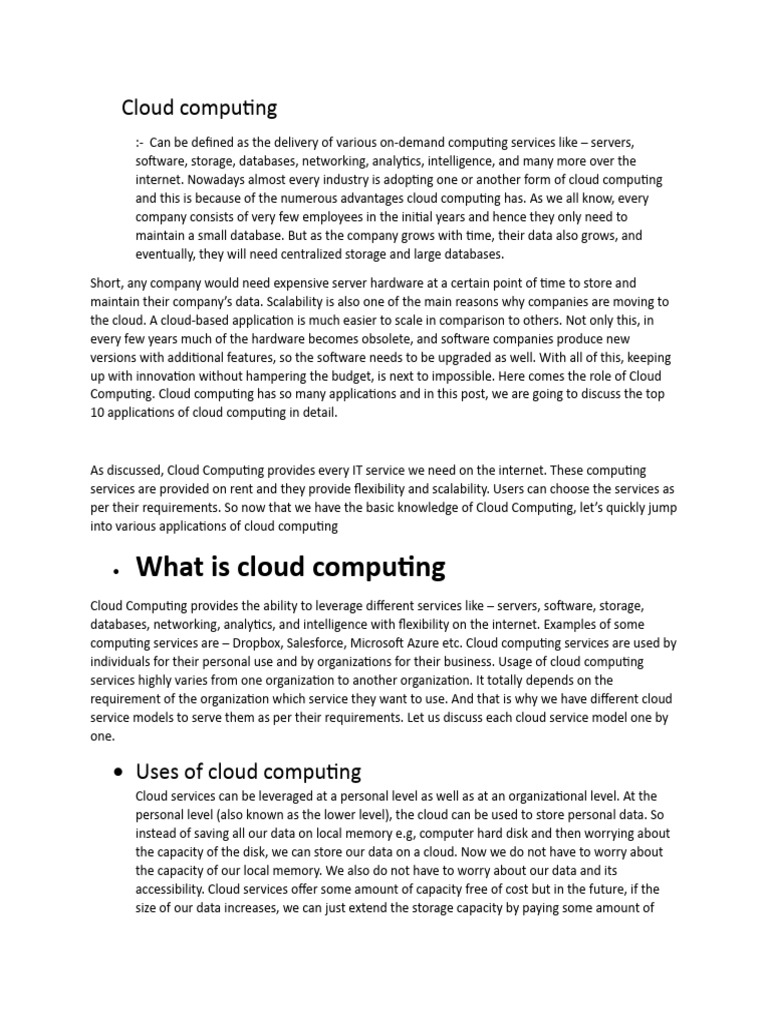 What Is Cloud Computing | PDF | Cloud Computing | Computer Data Storage