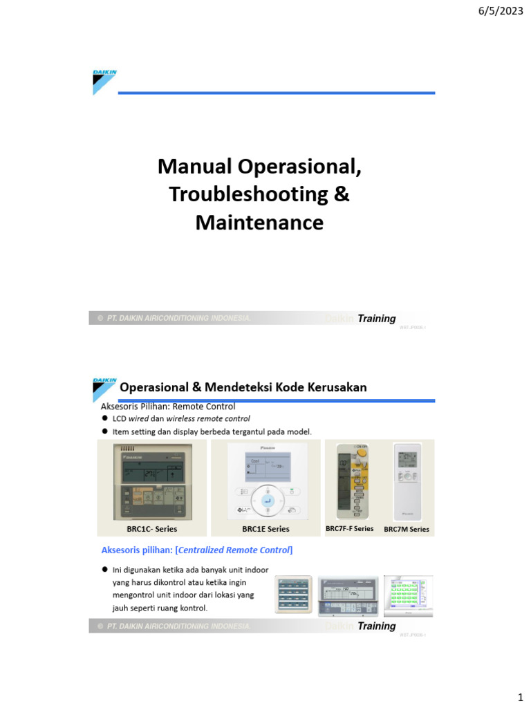 Operasional Troubleshooting Dan Maintenance Pdf Air Conditioning