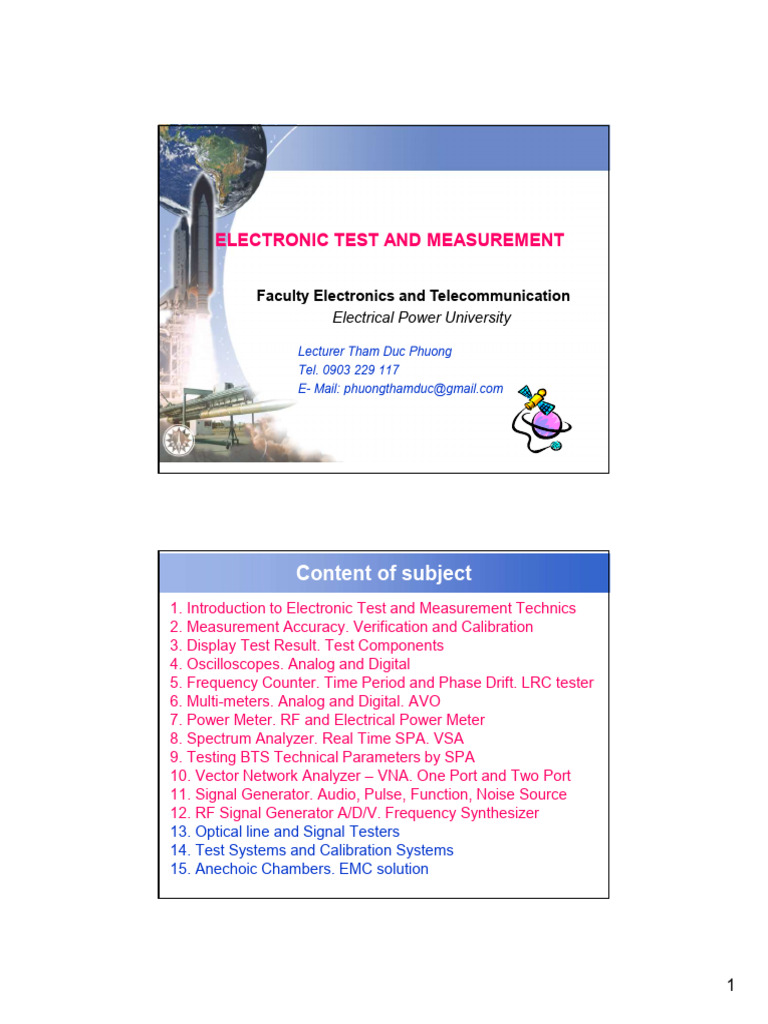 Chapter 1 Electronic Test and Measurement | PDF | Telecommunications ...