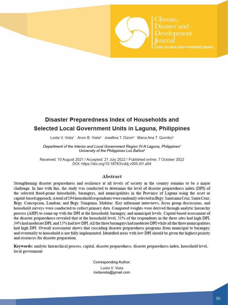 CDDJ Vol05 Iss1 4 | PDF | Emergency Management | Hazards
