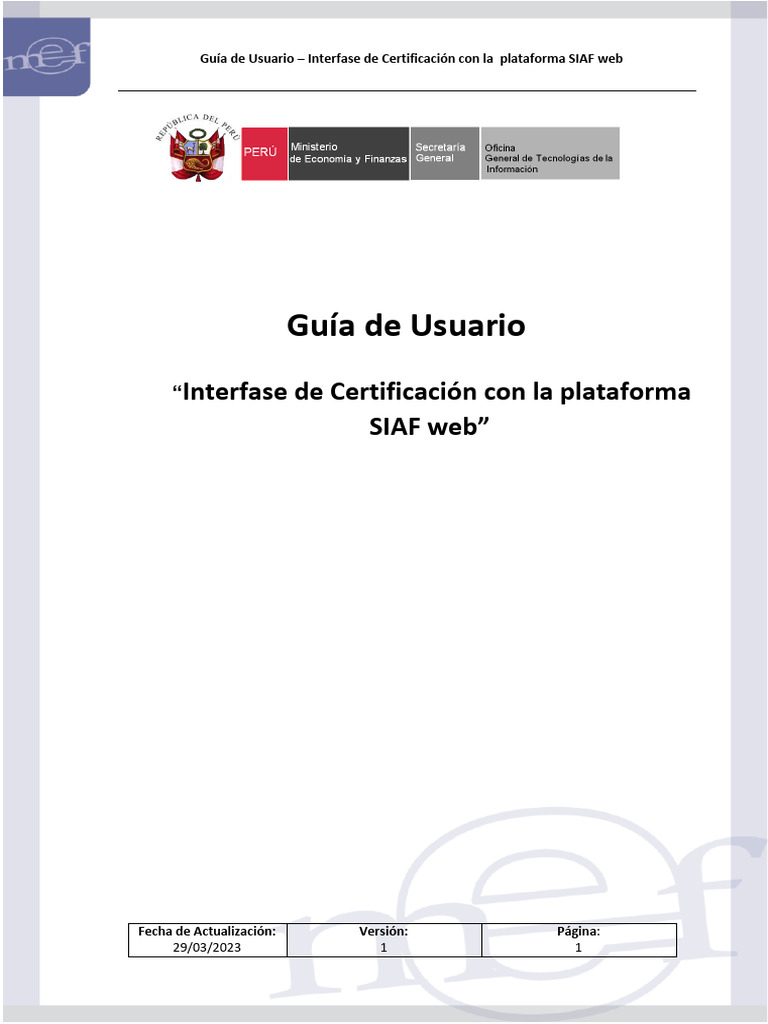 Guía de Usuario - Interfase SIGA - SIAF Plafaforma web | PDF | Red mundial | Internet y web