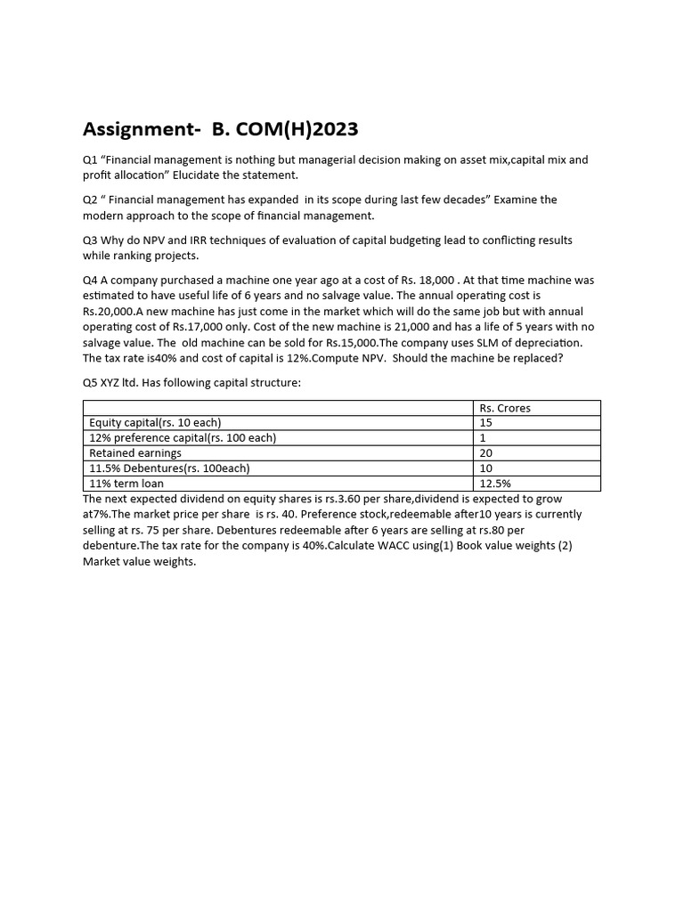 Assignment BCH 2023 | PDF