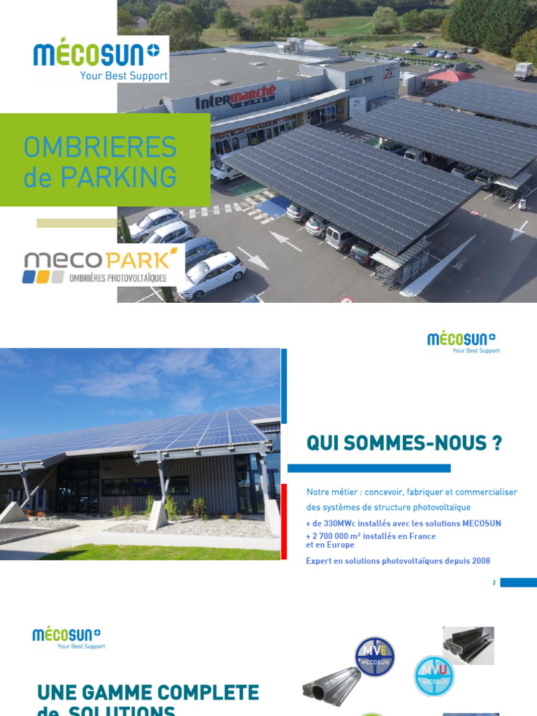 Solutions d'Ombrières Photovoltaïques | PDF | Énergie solaire ...