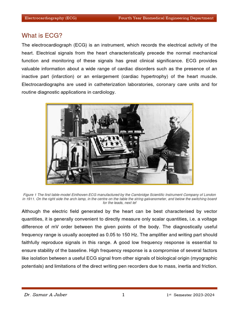 ECG Lectures 2023-2024 | PDF | Electrocardiography | Amplifier