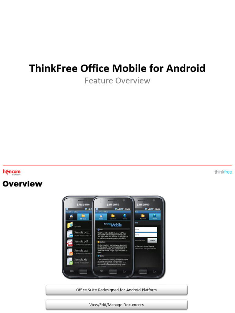 Thinkfree Office Mobile For Android | PDF | Microsoft Office ...