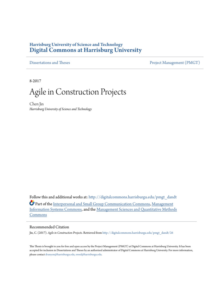 Agile In Construction Projects Pdf Methodology Agile Software Development