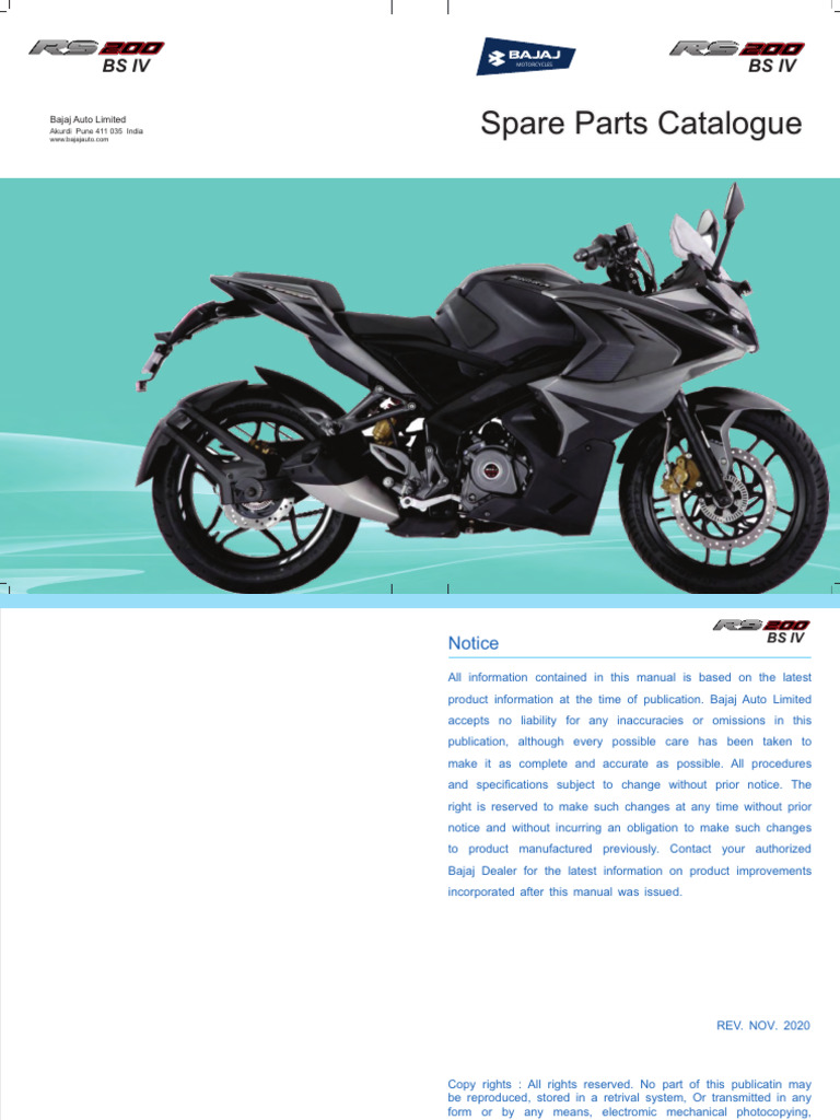 Pulsar RS200 (2020) | PDF | Clutch | Internal Combustion Engine