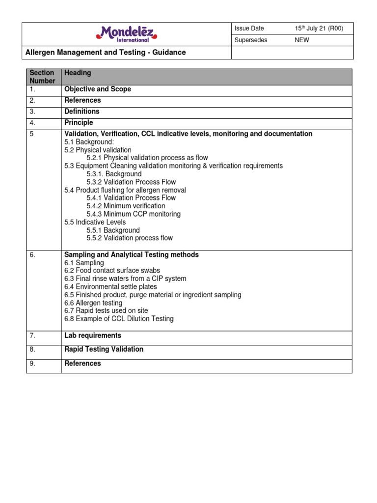 Guidance For Allergen Management and Testing | PDF | Elisa ...