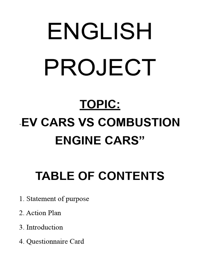 EV Cars vs Combustion Engine Cars Analysis | PDF | Electric Vehicle ...