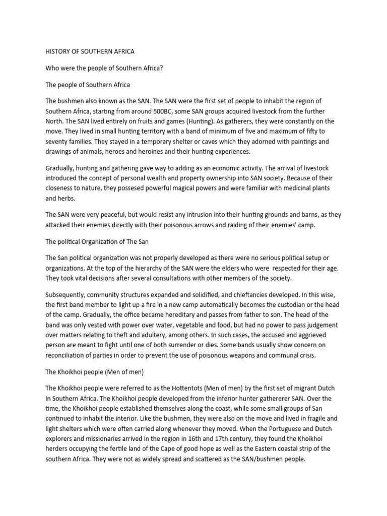 HIS203 Complete Note-WPS Office | PDF | Africa | Southern Africa