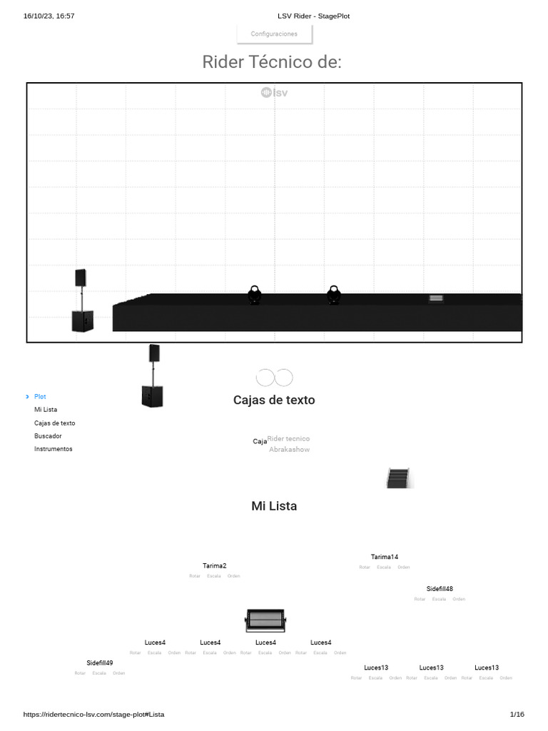 LSV Rider - StagePlot | PDF | Instrumentos musicales | Tecnología musical