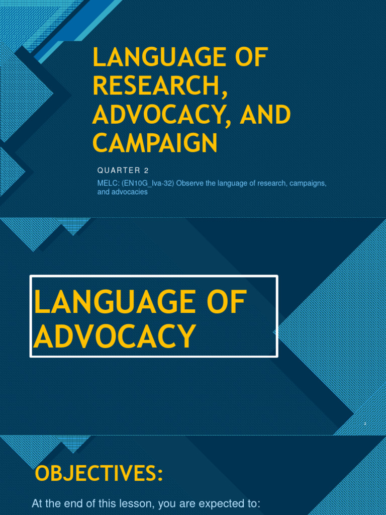 Language of Advocacy | PDF | Advocacy | Human Communication