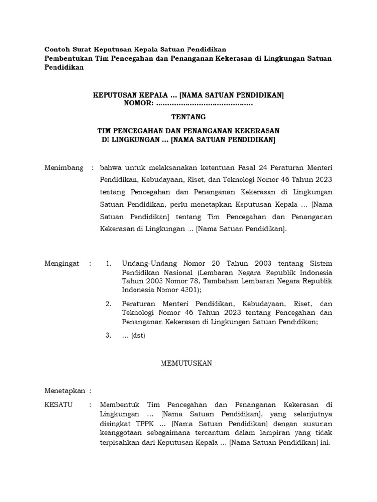 Contoh SK TPPK | PDF