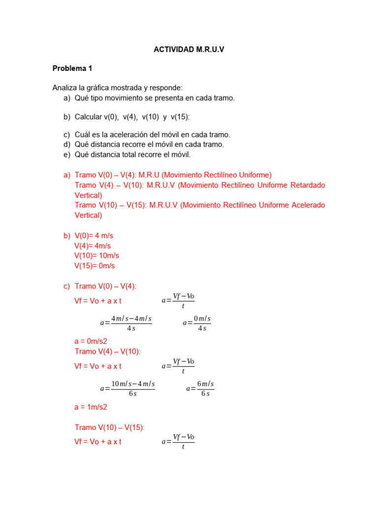 ACTIVIDAD M.R.UV 3ro RESULTADOS | PDF | Velocidad | Ingeniería mecánica