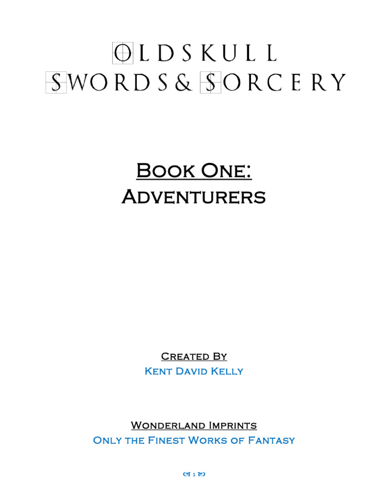 Oldskull Swords & Sorcery (OS&S) Book One Adventurers Unillustrated | PDF | Role Playing Games ...