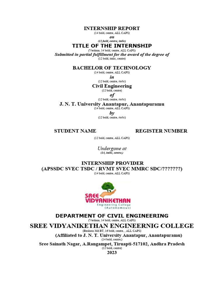 Internship - Report - Guidelines | Download Free PDF | Engineering | Science