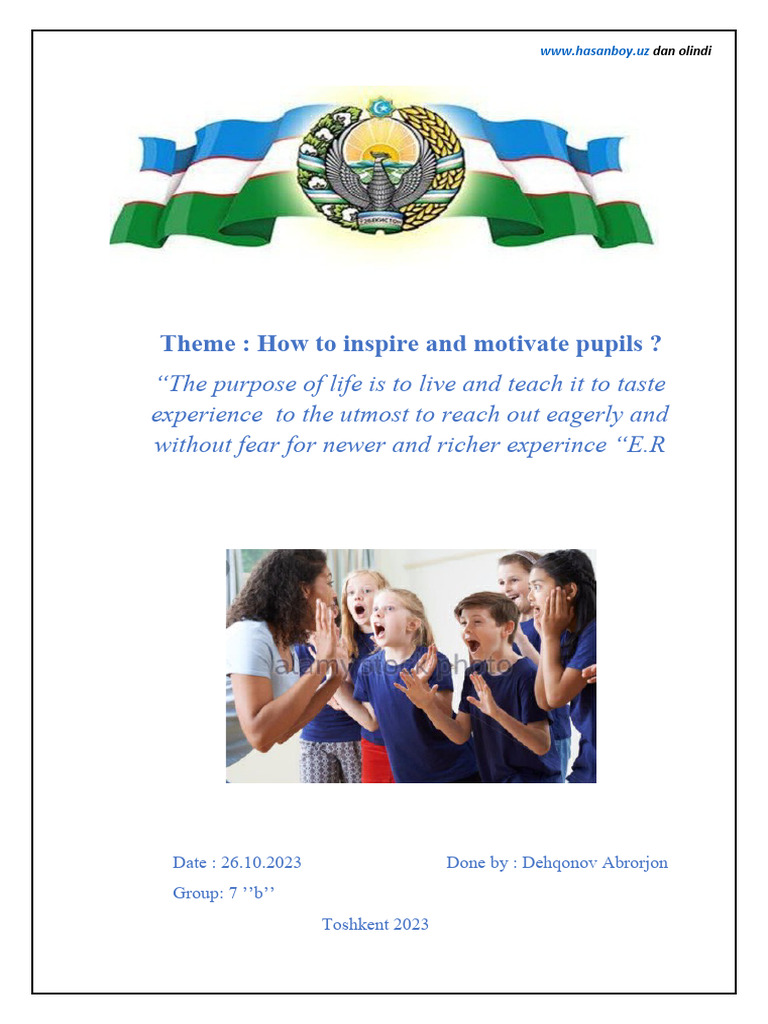 How To Inspire and Motivate Pupils | PDF | Teachers | Learning