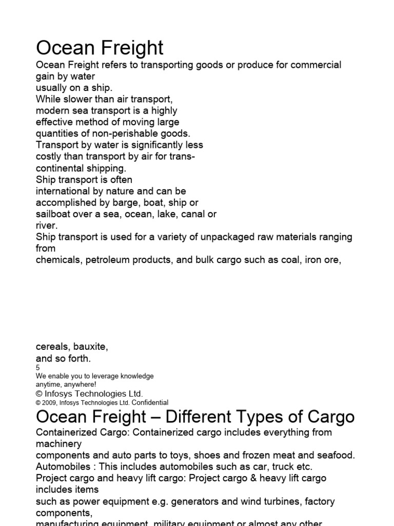 Ocean Freight | PDF | Cargo | Containerization