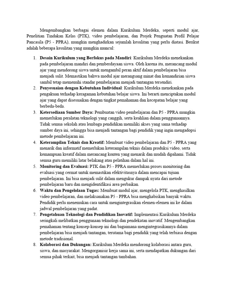 Tantangan Kurikulum Merdeka | PDF | Seni