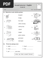 Grade 4 First Term English Test Paper | PDF | Public Services | Transport