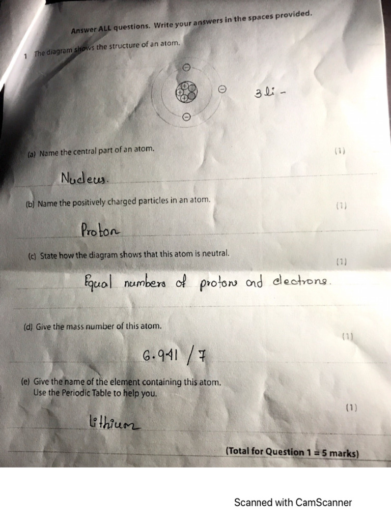 Chemistry Answer | PDF