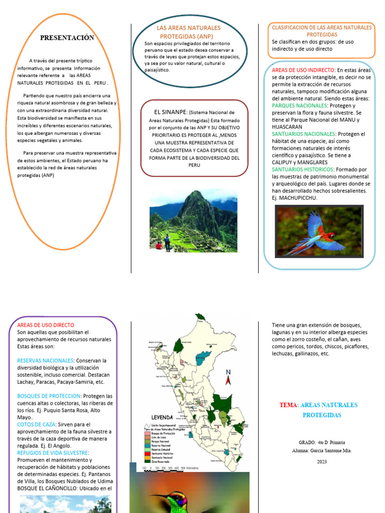 Triptico Areas Natur | PDF | Perú | Biodiversidad